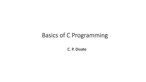 C Language Ppt Pptx Programming Languages Computing