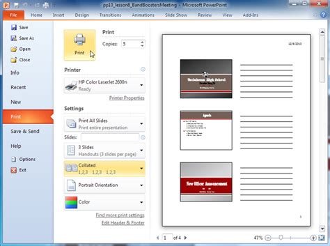 Powerpoint 2010 Saving And Printing