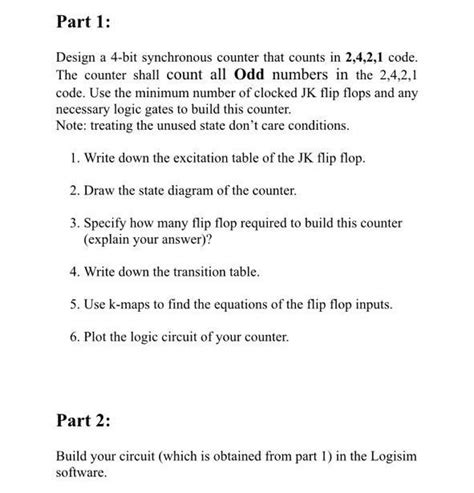 Solved Part Design A Bit Synchronous Counter That Chegg Com