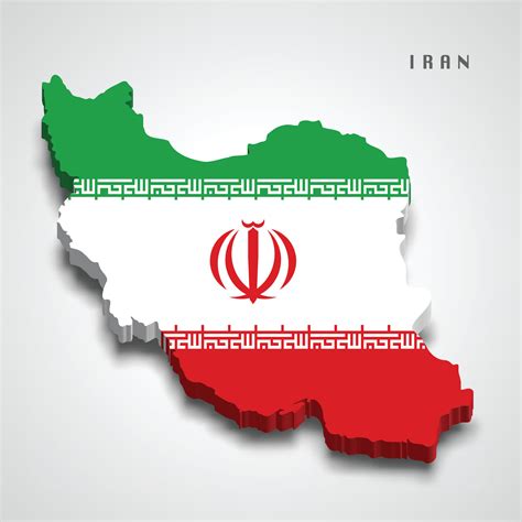 Iran 3d Map With National Flag On Grey Background 48217974 Vector Art
