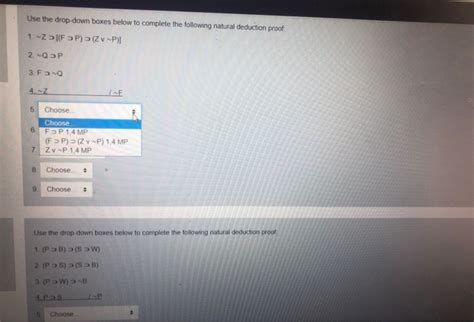 Solved Use The Drop Down Boxes Below To Complete The Chegg