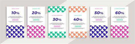 소셜 미디어 모바일 앱 스토리에 대한 트렌디 한 판매 및 할인 프로모션 창의적인 배경 세트 기하학적 패턴의 수직 홍보 웹 배너 벡터 편집 가능한 배경 Eps 10 0명에
