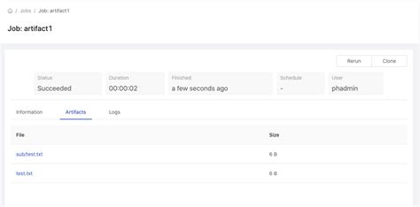 Job Artifacts · Primehub