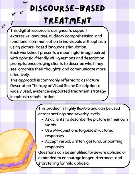 Aphasia Picture Description Worksheets Visual Scene Therapy Digital