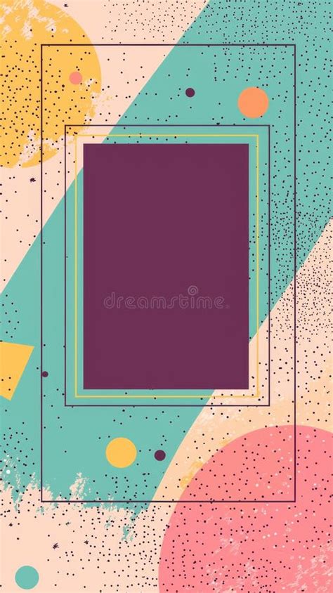 Graphic Design Of An Empty Rectangular Frame On A Colorful Geometric