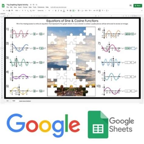 Graphing Sine And Cosine Functions Picture Reveal Digital Activity