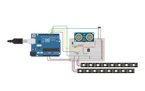 circuit design parking sensor tinkercad