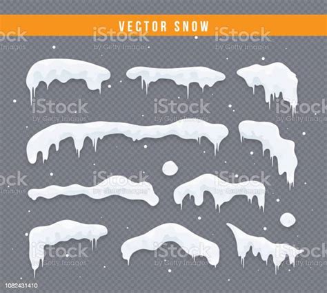 눈 모자 눈덩이 Snowdrifts 설정합니다 눈 모자 벡터 컬렉션입니다 겨울 장식 요소입니다 겨울 배경 눈 요소입니다 만화 템플릿입니다 눈 및 모션 눈송이입니다 그림입니다