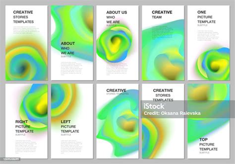 소셜 네트워크 스토리 디자인 수직 배너 또는 전단지 템플릿 전단지 브로셔 커버 프레젠테이션을 위한 디자인 템플릿을 다룹니다 동적 액체 형태와 다채로운 그라데이션 유체 배경