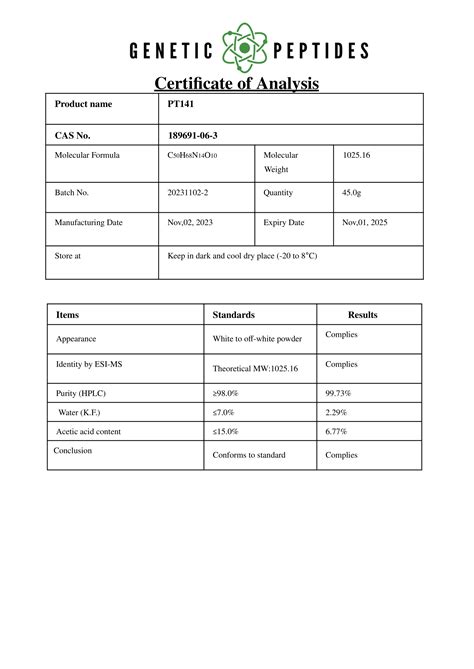 Pt Vial Mg Genetic Peptides