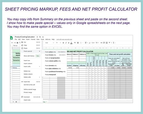 Product Costing Template Excel Free Financial Calculator Of Product Cost Printable