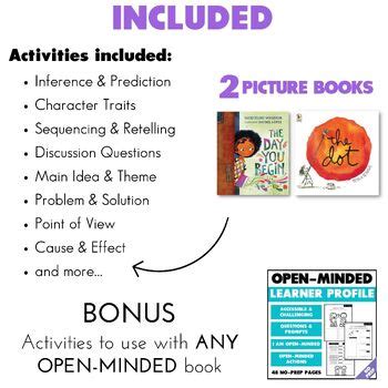 Open Minded Picture Books IB PYP Learner Profile Traits Graphic Organizers