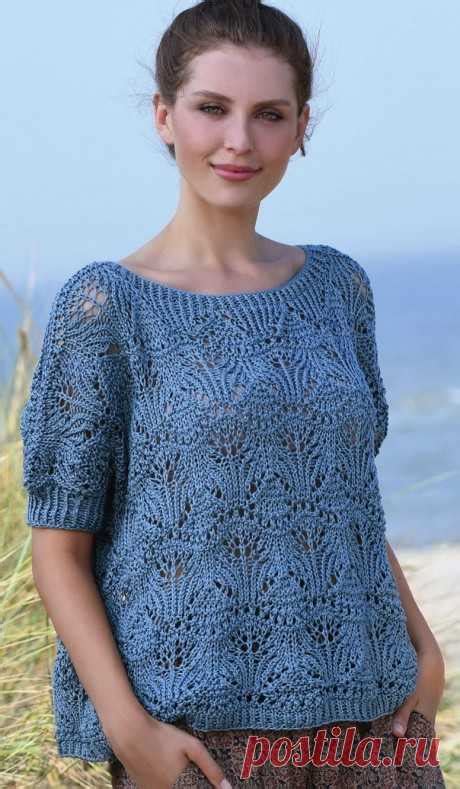 Женские двухцветные пуловеры спицами Вязание летние кофточки спицами крючком узоры Постила