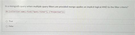 Get Answer In A Mongodb Query When Multiple Query Filters Are
