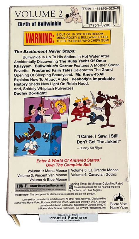 The Adventures Of Rocky And Bullwinkle Vol 2 Birth Of Bullwinkle Vhs 1991