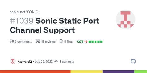 Sonic Static Port Channel Support By Kselvaraj Pull Request Sonic Net SONiC GitHub
