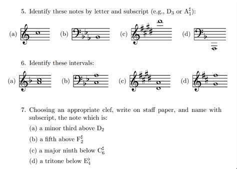 5 Identify These Notes By Letter And Subscript