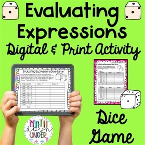 Evaluating Expressions Dice Game Print And Digital Partner Activity