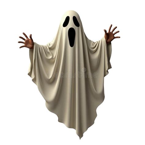 Classic Sheet Ghost Isolated For Halloween Stock Illustration