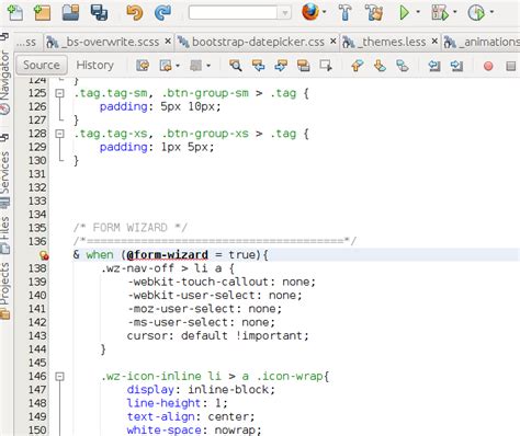 css less unexpected token at ident found netbeans stack overflow