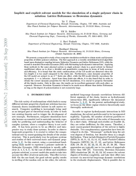 pdf implicit and explicit solvent models for the simulation of dilute