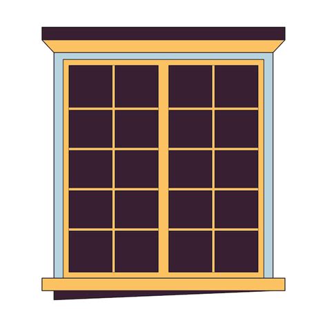 Premium Vector Window Building Exterior 2d Linear Cartoon Object