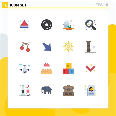 Stock Vector Icon Pack Of 16 Line Signs And Symbols For Arrow Cup Down Dvd Tea Editable Pack Of