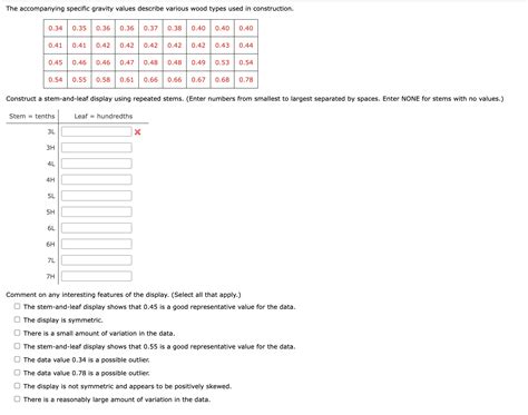 Solved The Accompanying Specific Gravity Values Describe