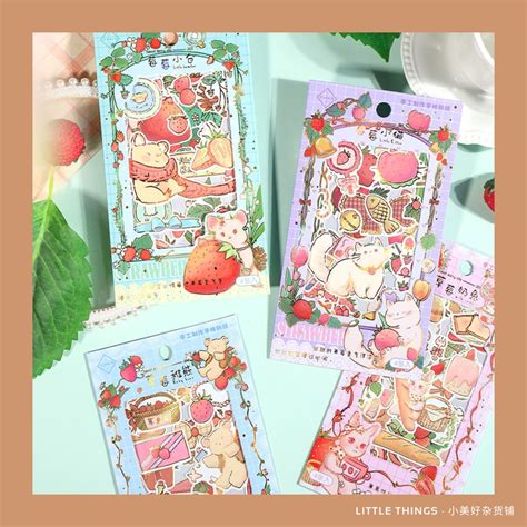 Sticker Piece Collection Ins Diy Journal Decoration Strawberry House