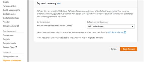 Amazon Web Services How To Set Local Currency Preference In Aws