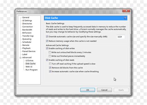 Utorrent Disk Cache Settings HD Png Download Vhv
