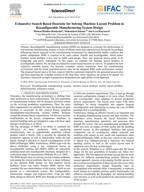 Pdf Exhaustive Search Based Heuristic For Solving Machine Layout Problem In Reconfigurable