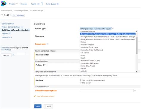 Enjoy Continuous Integration In Teamcity With Dbforge Devops Automation Devart Blog