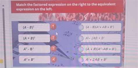 Solved Match The Factored Expression On The Right To The