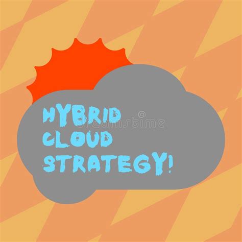 Text Sign Showing Hybrid Cloud Strategy Conceptual Photo Cloud Computing Setting That Uses A