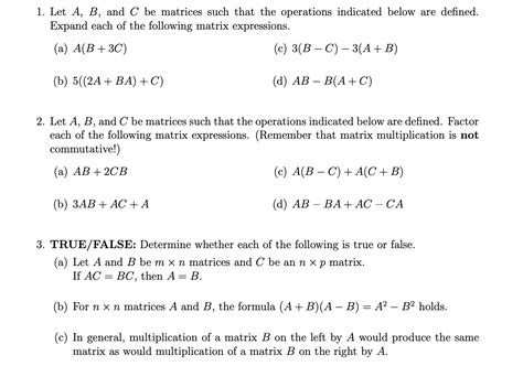 Solved Let A B And C Be Matrices Such That The Chegg