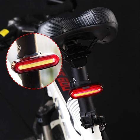 Promo Led Cob Rechargeable Bicycle Light With White And Red Light Diskon 23 Di Seller Berkah