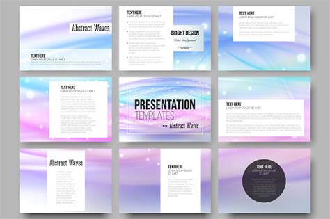 세트마다 9 템플릿 프레젠테이션 슬라이드 추상적임 흔들다 벡터 콘센트에 대한 스톡 벡터 아트 및 기타 이미지 콘센트 형판 파란색 Istock