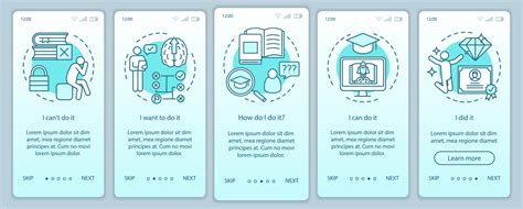 Education Motivation Onboarding Mobile App Page Screen With Linear Concepts Way To Success