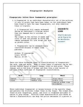 Fingerprint Analysis By The Science Doctor Teachers Pay Teachers
