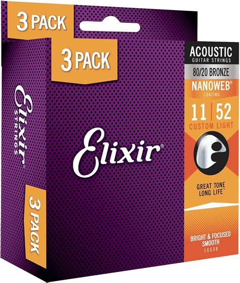 Elixir Strings Acoustic Guitar Strings 8020 Bronze With