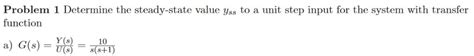 solved problem 1 determine the steady state value yss to a