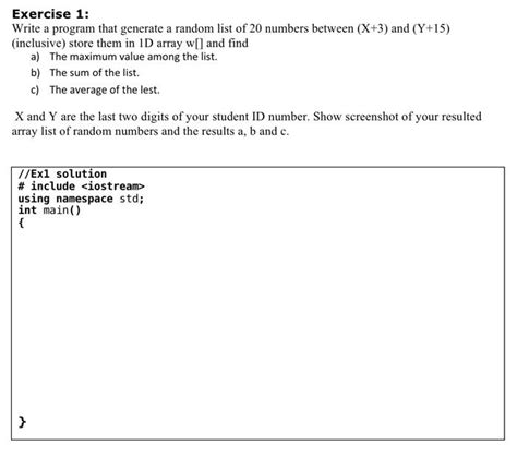 Solved Exercise 1 Write A Program That Generate A Random