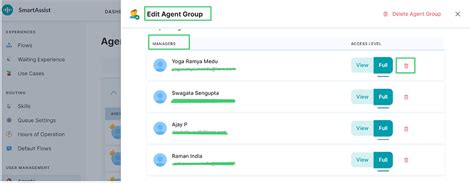 Deleting An Agent Admin From Agent Configurations In Smartassist Smartassist Koreai Bot