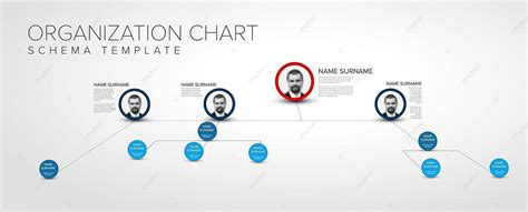 Minimalist 3d Hierarchy Chart Schema With Photos Business Workforce Concept Vector Business