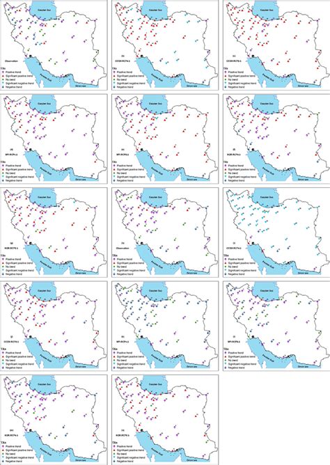 Spatial Distribution Of Temporal Trends In Txx And Txn For A H