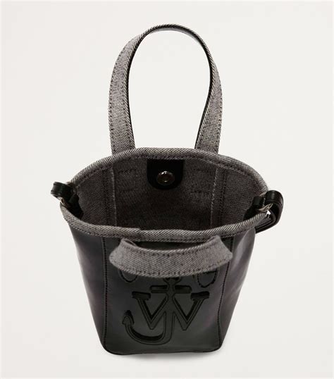 Womens Jw Anderson Black Mini Coated Denim Belt Tote Bag Harrods Uk