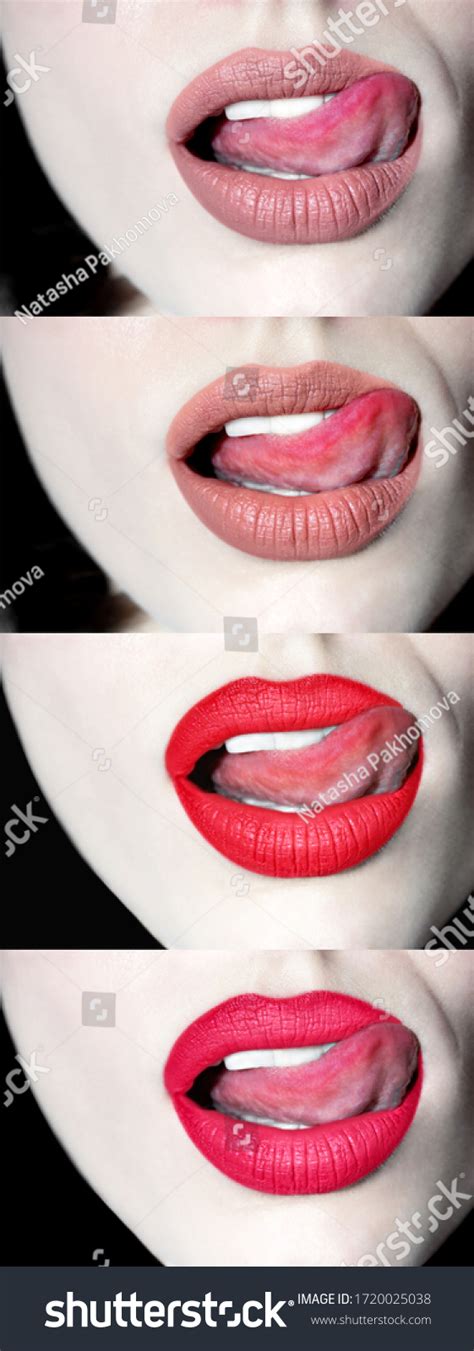 Collage Seductive Sexy Lips Different Colors Stock Photo Shutterstock