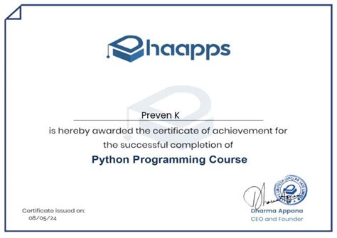 Python Programming Dhaapps Certification Continuouslearning Techskills