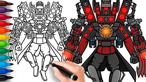 КАК НАРИСОВАТЬ НОВЫЙ СУПЕР УЛУЧШЕННЫЙ ТИТАН СПИКЕРМЕН из Скибиди Туалет Фанмейд Youtube